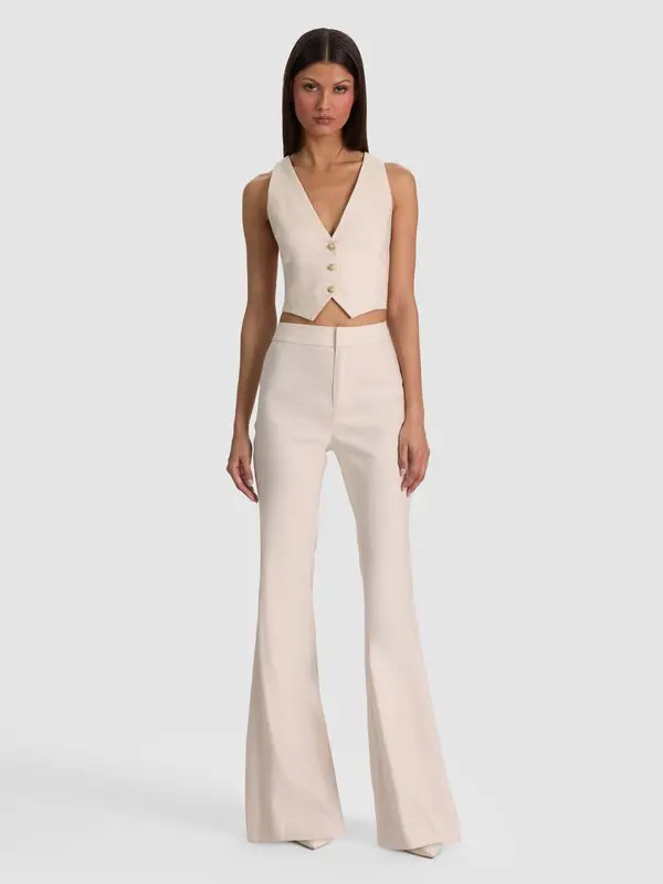Alice + Olivia Donna Linen Vest - Oatmeal