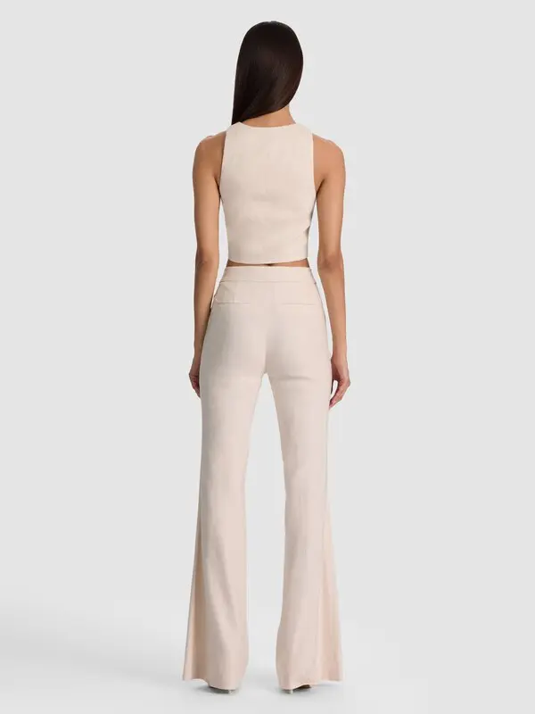 Alice + Olivia Donna Linen Vest - Oatmeal