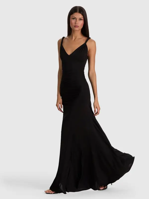 Alice + Olivia Bianca Twist Strap Maxi Dress