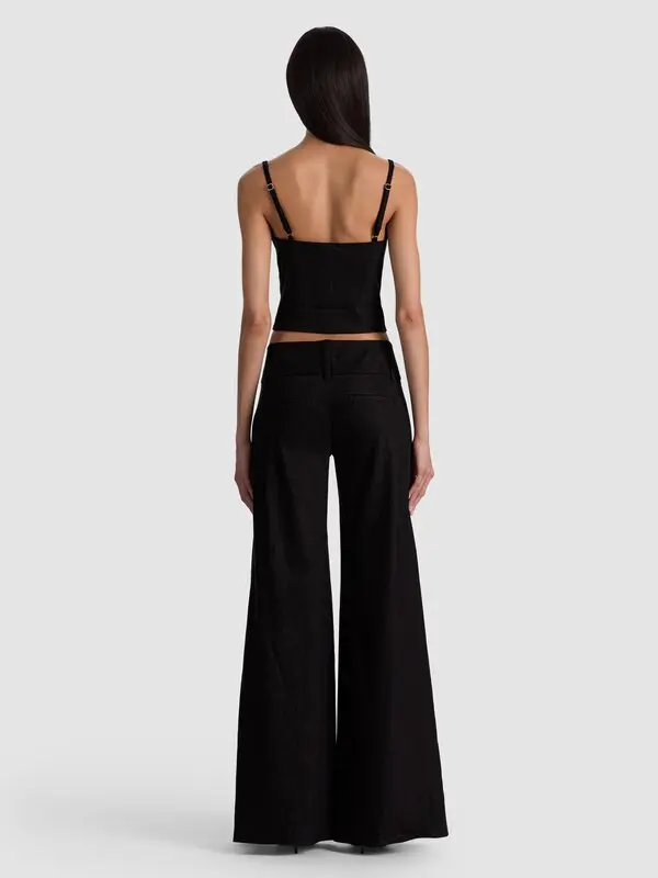 Alice + Olivia Olivia Wide Leg Linen Blend Pants - Black