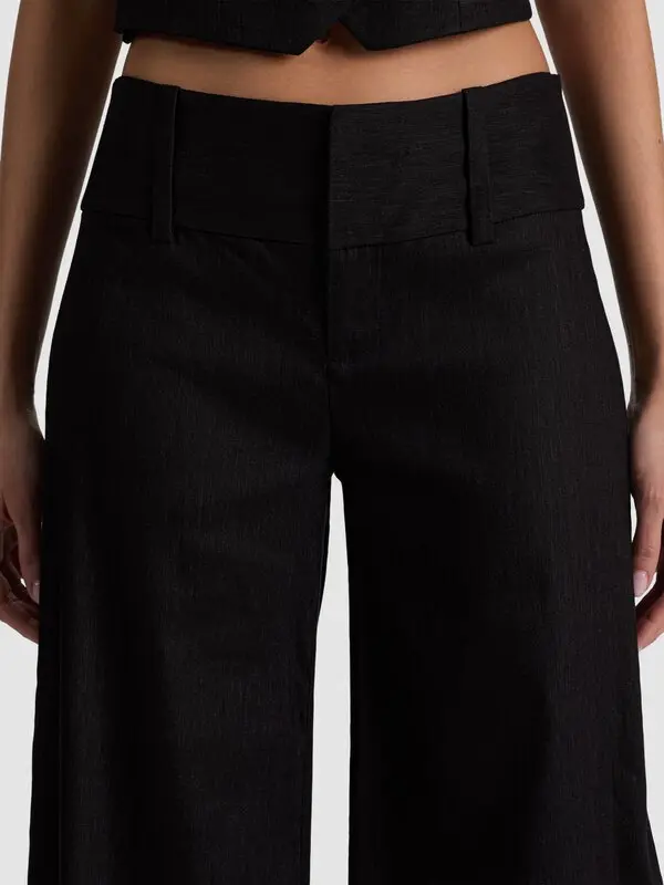 Alice + Olivia Olivia Wide Leg Linen Blend Pants - Black