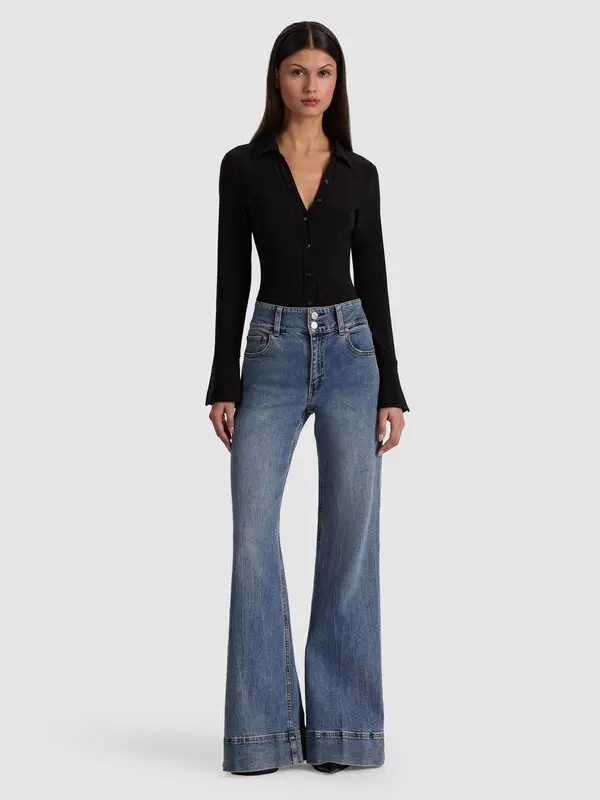 Alice + Olivia Freya Button-down Bodysuit - Black