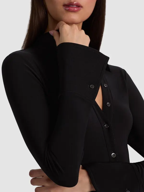 Alice + Olivia Freya Button-down Bodysuit - Black