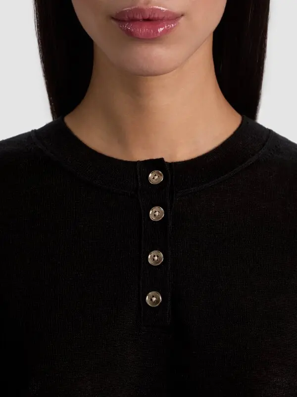 Alice + Olivia Alaina Linen Henley