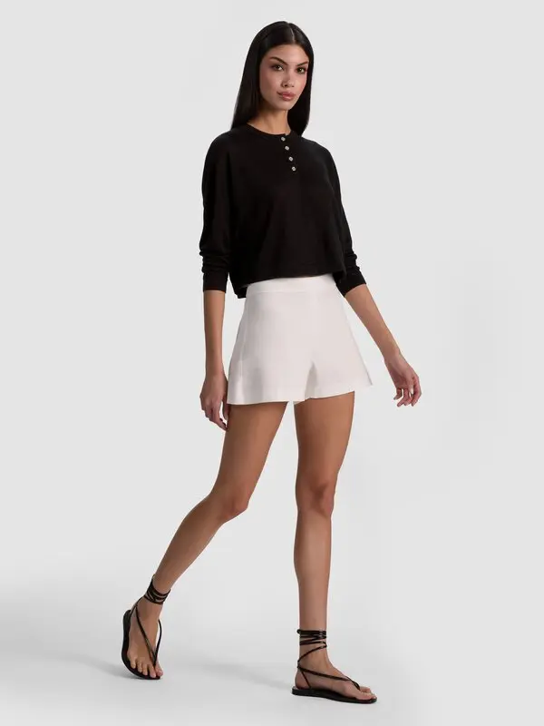 Alice + Olivia Alaina Linen Henley