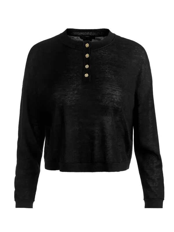 Alice + Olivia Alaina Linen Henley