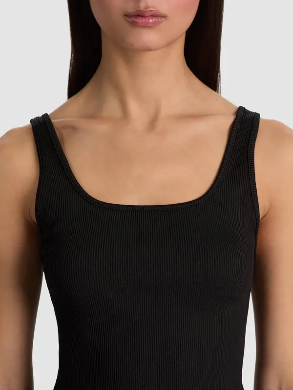 Alice + Olivia Daryn Ribbed Tank - Black