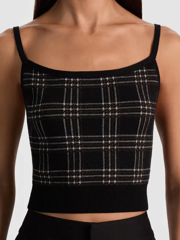 Alice + Olivia Maude Plaid Bralette