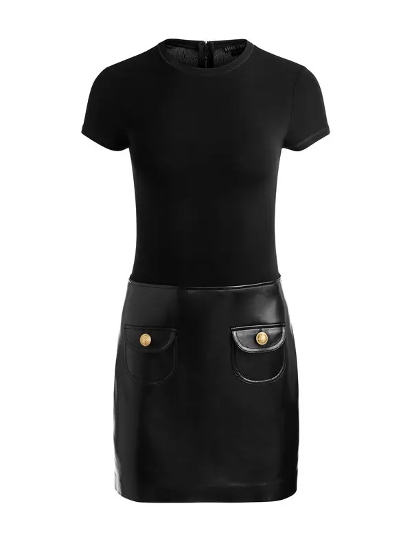 Alice + Olivia Sydney Vegan Leather Mini Dress