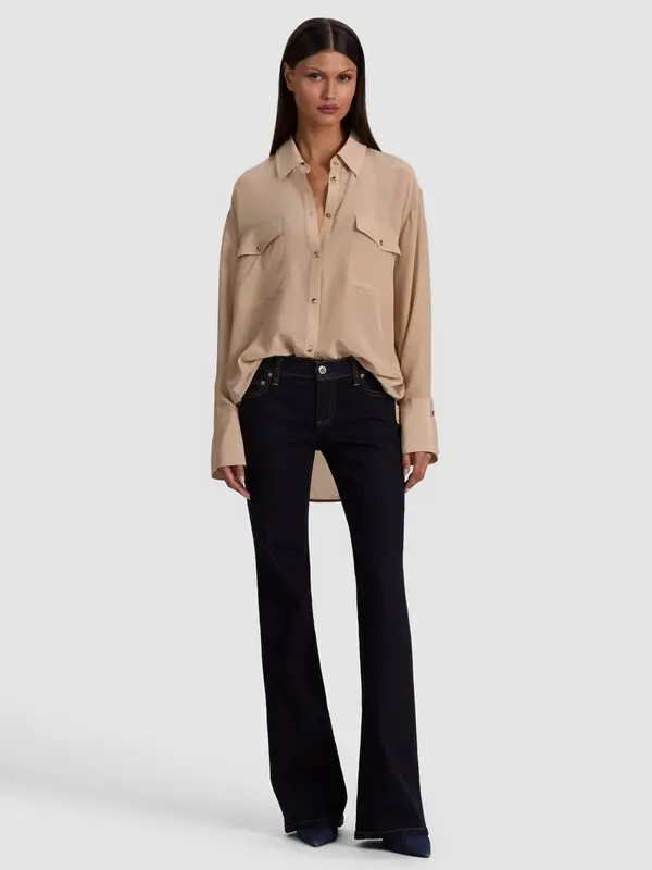 Alice + Olivia Oversized Silk Button-down Shirt