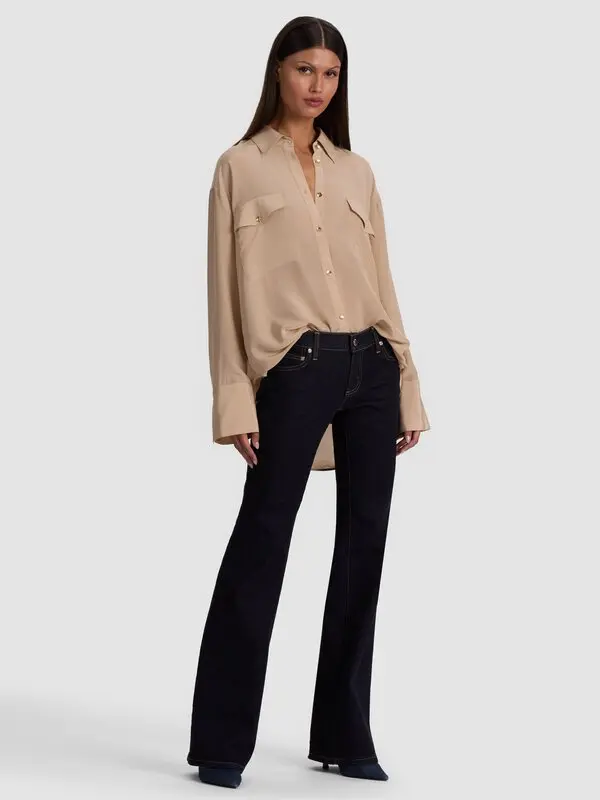 Alice + Olivia Oversized Silk Button-down Shirt