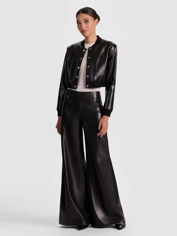 Alice + Olivia Vegan Leather Wide Leg Pant