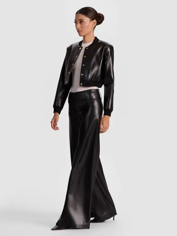 Alice + Olivia Vegan Leather Wide Leg Pant