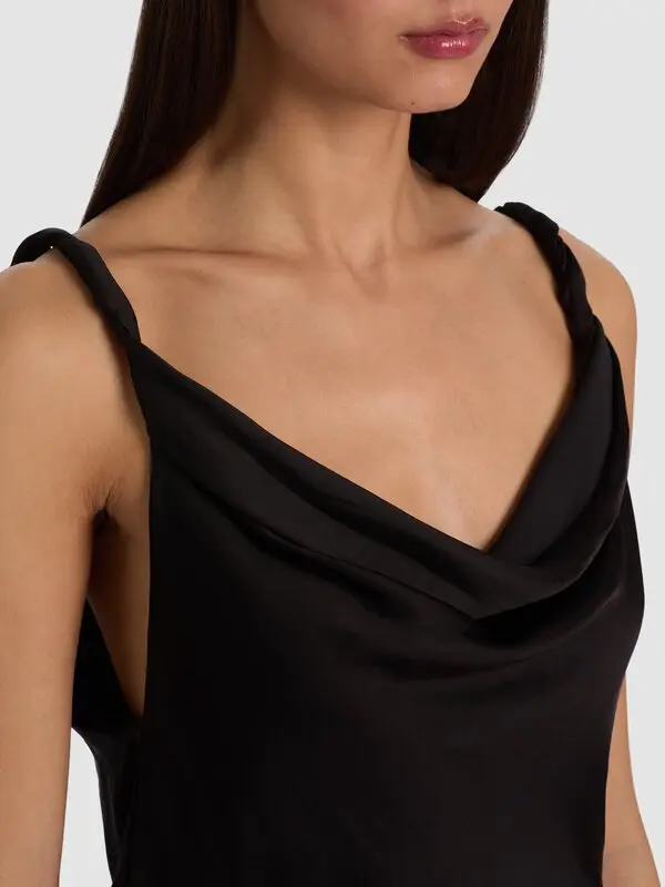 Alice + Olivia Monique Twist Strap Tank - Black