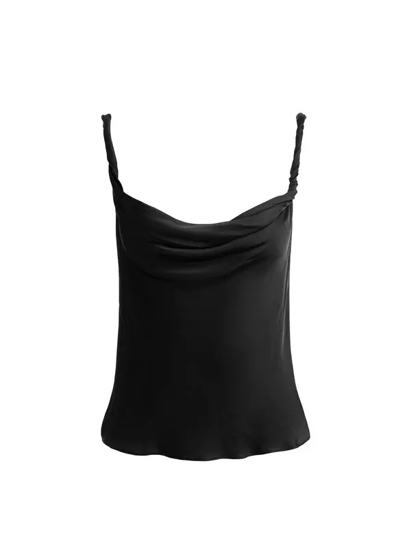 Alice + Olivia Monique Twist Strap Tank - Black