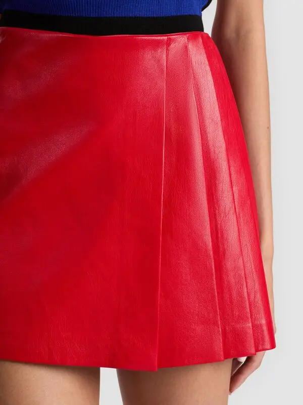 Alice + Olivia Toni Vegan Leather Mini Skirt