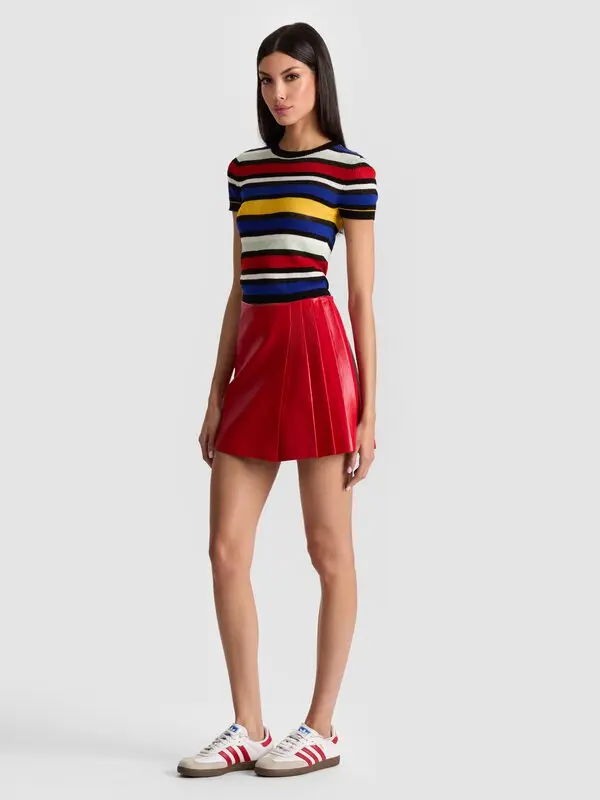 Alice + Olivia Toni Vegan Leather Mini Skirt