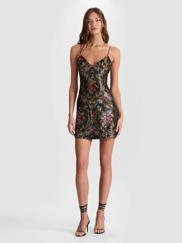 Alice + Olivia Tayla Floral Jacquard Mini Dress