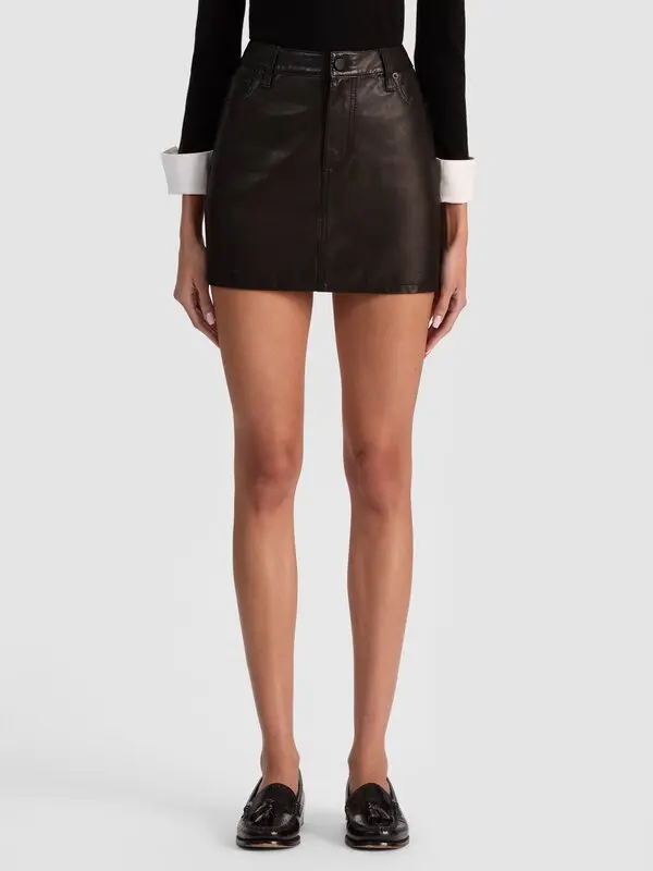 Alice + Olivia Joss Leather Mini Skirt