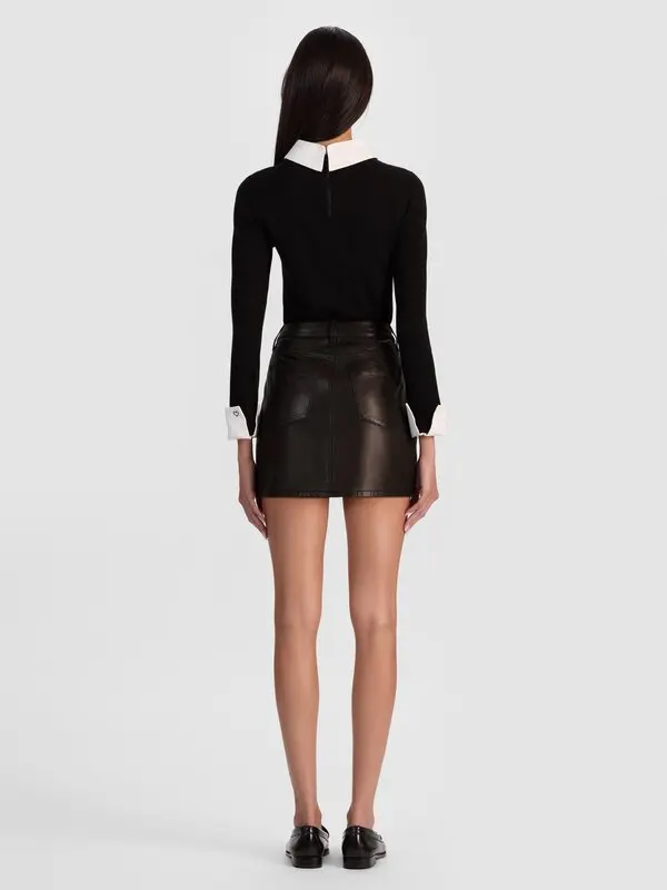 Alice + Olivia Joss Leather Mini Skirt