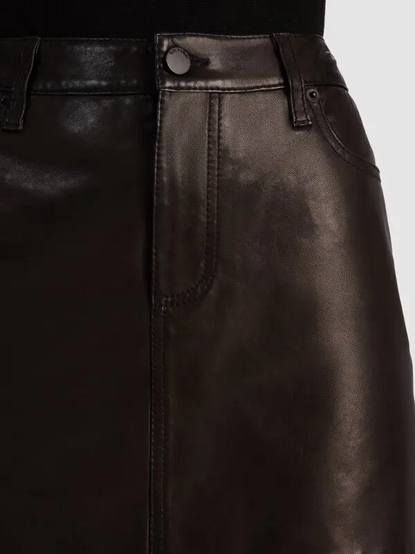 Alice + Olivia Joss Leather Mini Skirt
