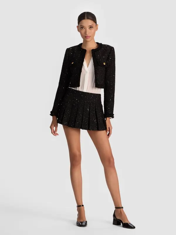 Alice + Olivia Emilie Tweed Mini Skort