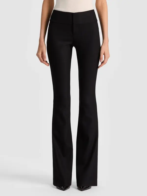 Alice + Olivia Olivia Wool Bootcut Pant - Black