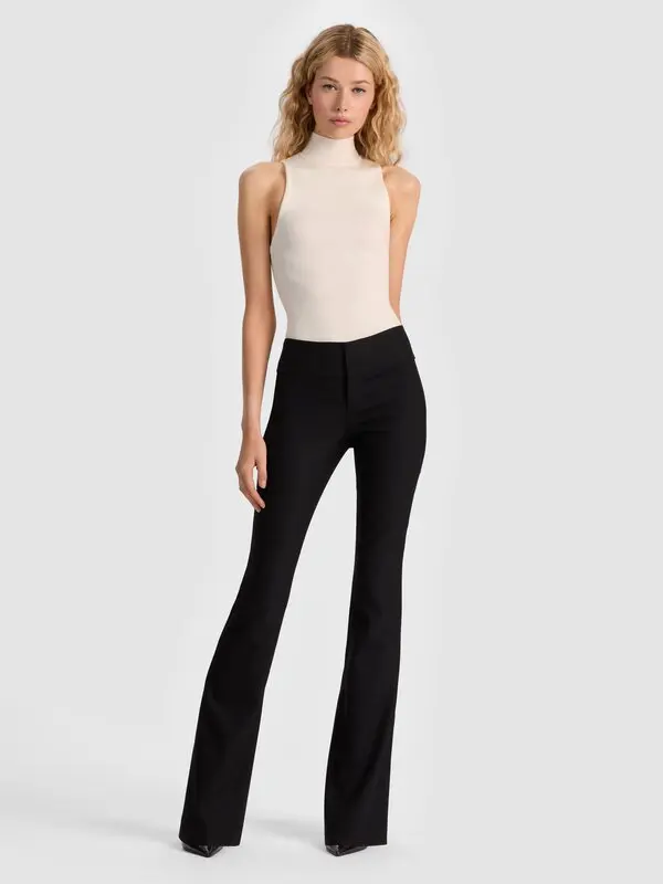 Alice + Olivia Olivia Wool Bootcut Pant - Black