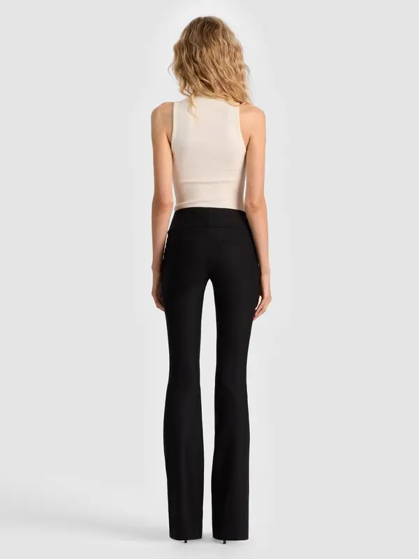 Alice + Olivia Olivia Wool Bootcut Pant - Black