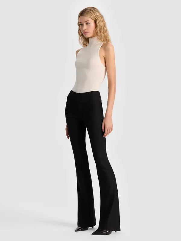 Alice + Olivia Olivia Wool Bootcut Pant - Black