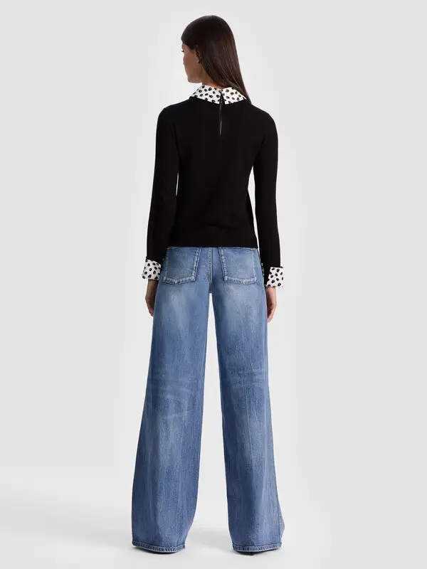 Alice + Olivia Porla Staceface Collared Sweater