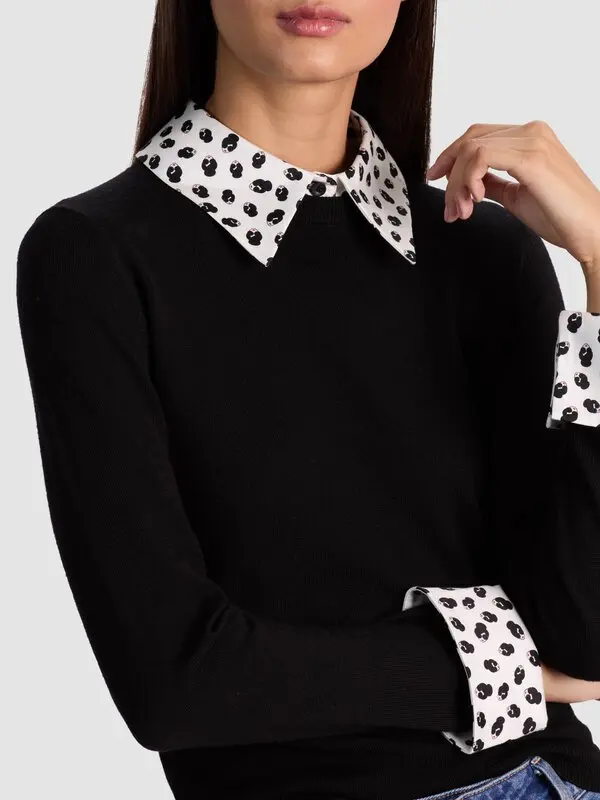 Alice + Olivia Porla Staceface Collared Sweater