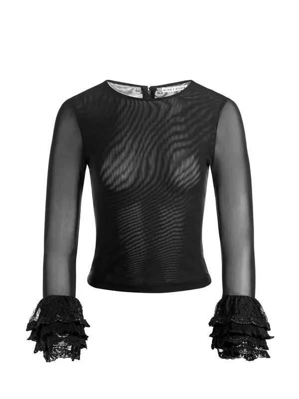 Alice + Olivia Delaina Top With Ruffle Cuff