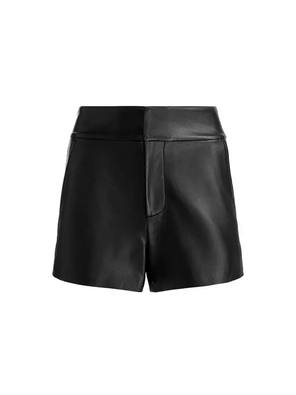 Alice + Olivia Cady Leather Short - Black