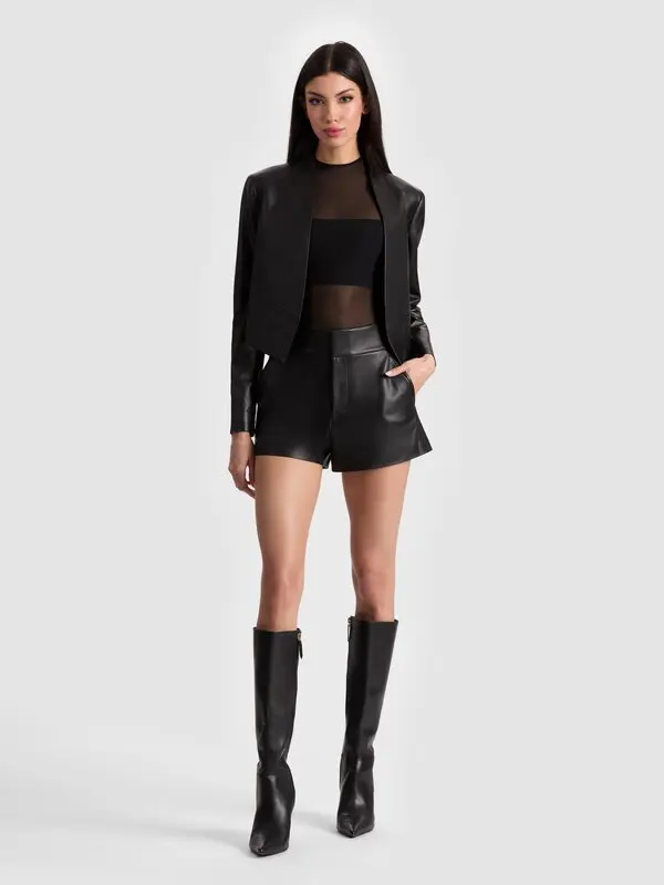 Alice + Olivia Harvey Leather Jacket - Black