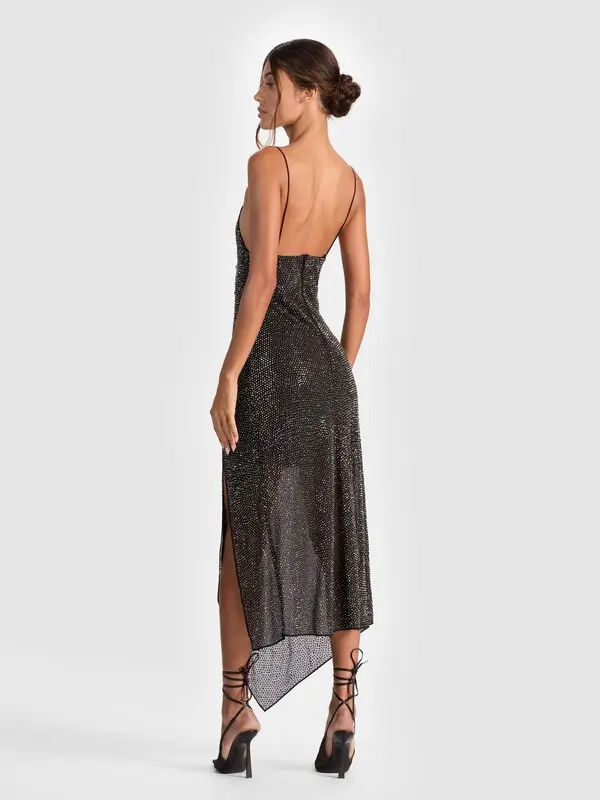 Alice + Olivia Harmony Embellished Crystal Slip Dress