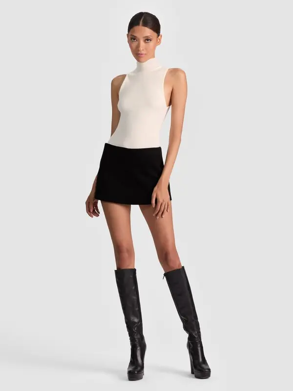 Alice + Olivia Mace Suede Mini Skort