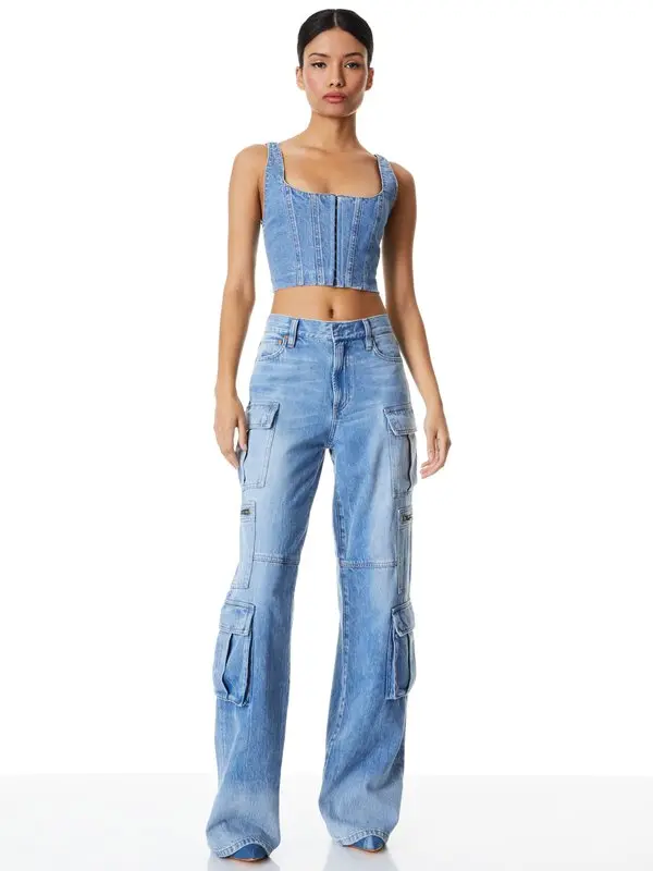 Alice + Olivia Cay Cargo Jeans