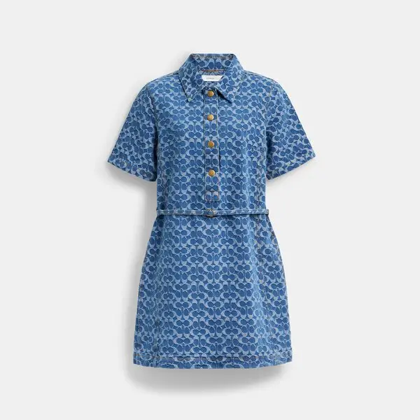 COACH Signature Organic Cotton Denim Dress