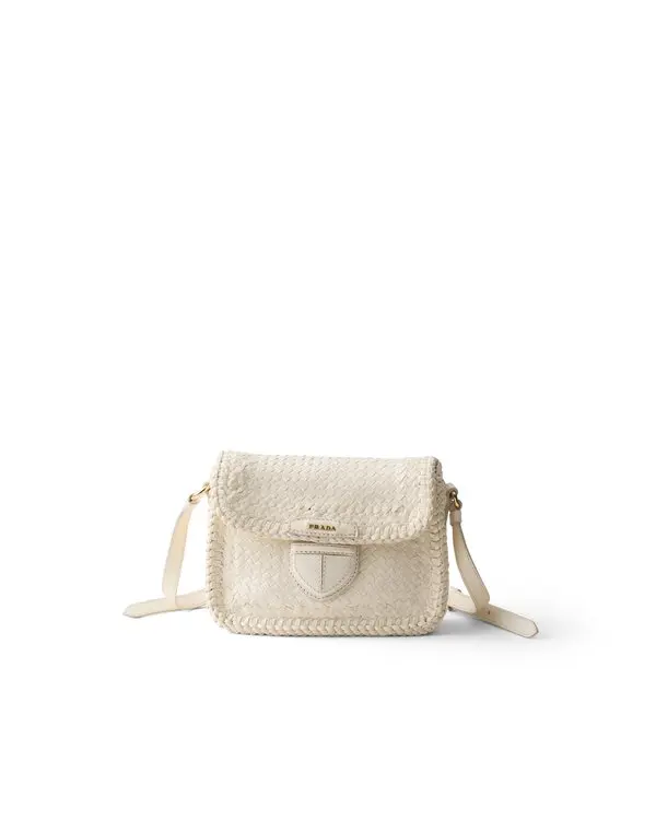 Prada Woven Leather Mini Shoulder Bag
