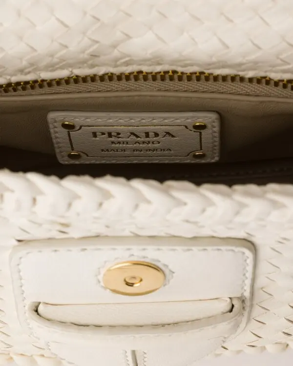 Prada Woven Leather Mini Shoulder Bag