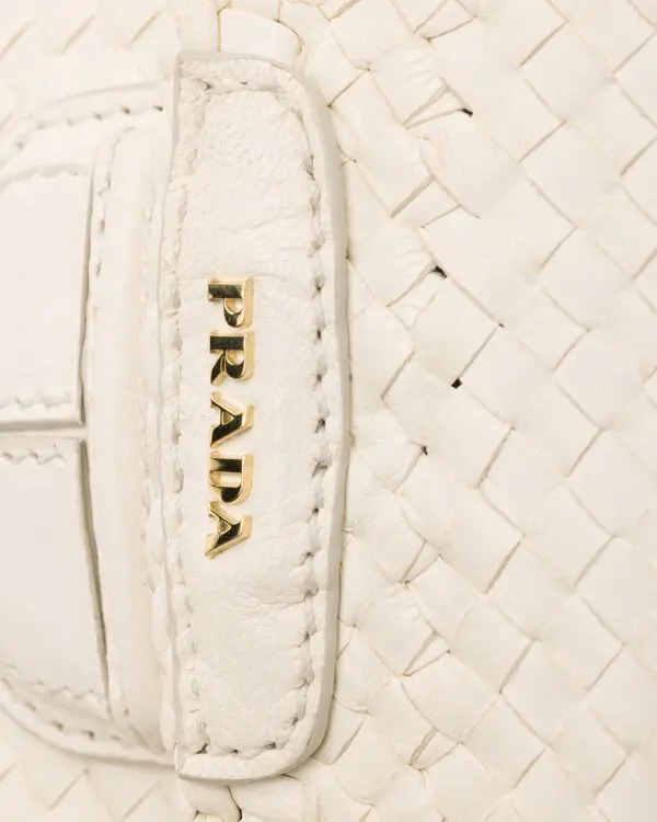 Prada Woven Leather Mini Shoulder Bag