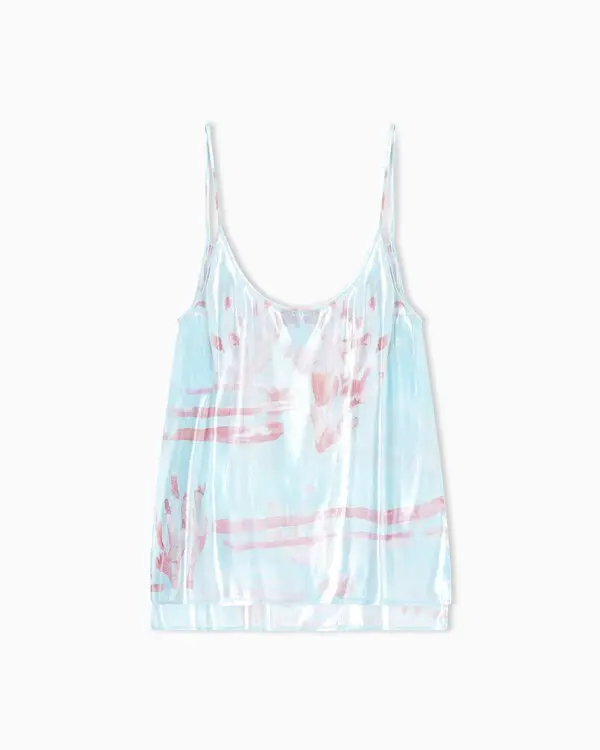 Giorgio Armani Printed Lurex Viscose Top