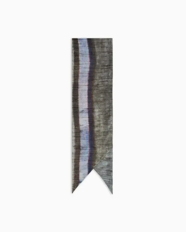 Giorgio Armani Printed Cotton And Silk Blend Scarf - Light Blue