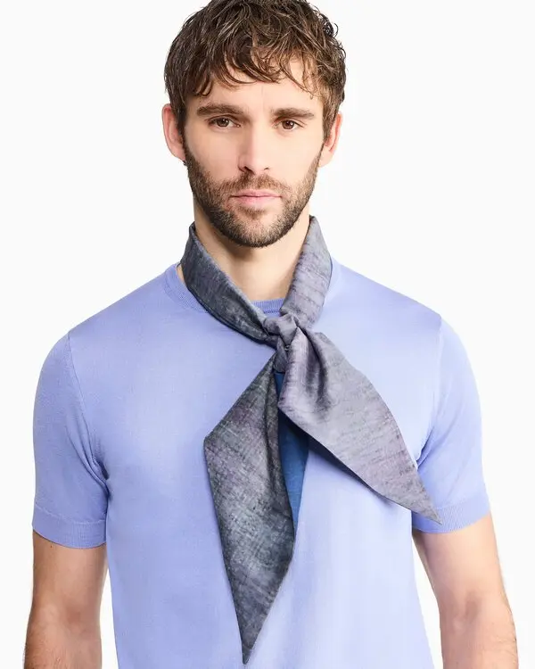 Giorgio Armani Printed Cotton And Silk Blend Scarf