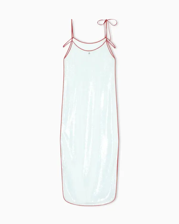 Giorgio Armani Sequined Silk And Cotton Midi Dress