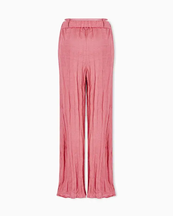 Giorgio Armani Crushed-effect Linen Jersey Trousers