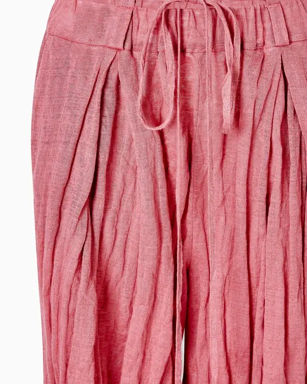Giorgio Armani Crushed-effect Linen Jersey Trousers