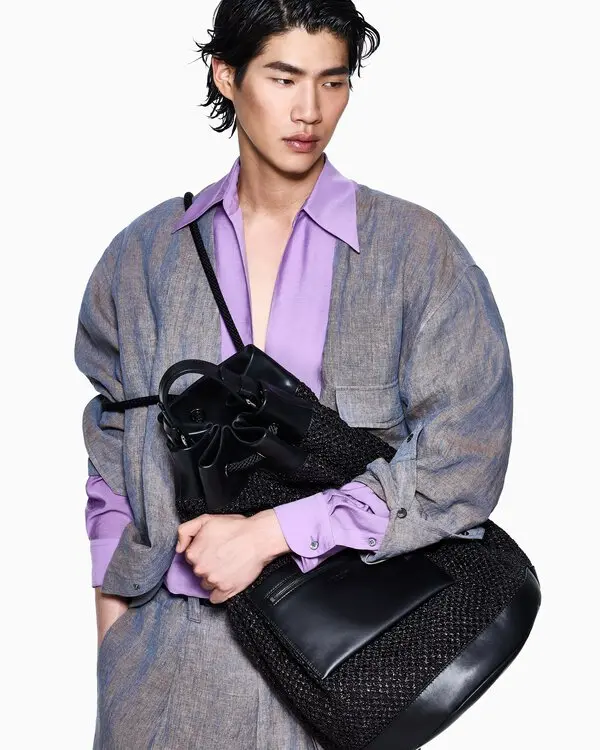 Giorgio Armani Pure Linen Canvas Shirt Jacket