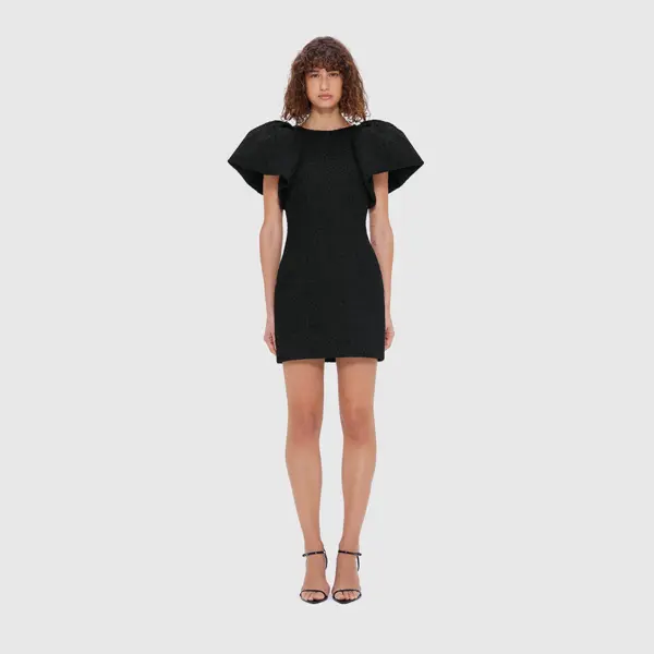 LEO LIN Dana Tweed Mini Dress - Ebony